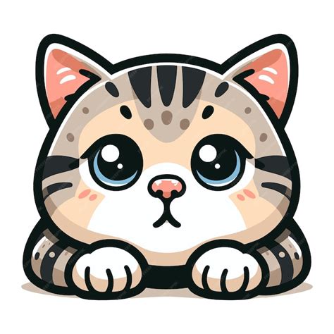 Premium Vector Cute Adorable Cat Cartoon Character Vector Illustration Funny Kitty Flat Design