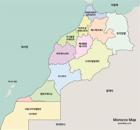모로코 지도 3가지 종류 무료 다운로드 Green Blog