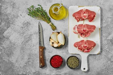 Premium Photo Raw Saddle Of Lamb Top View