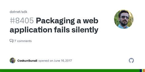 packaging a web application fails silently · issue 8405 · dotnet sdk