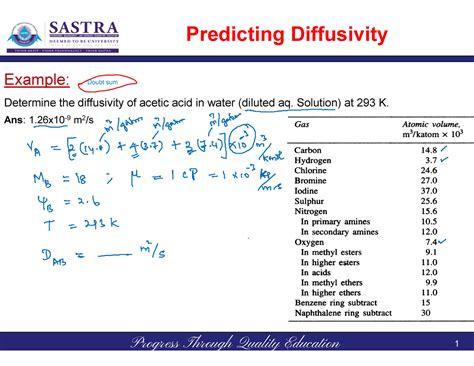 Unit 1 Tutorial 2 Mass Transfer 1 Notes Predicting Diffusivity 1
