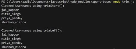 javascript trim trimstart trimend trimleft and trimright explained