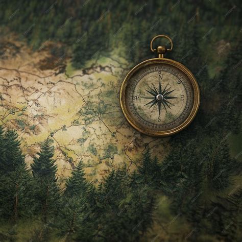 navigate through a dense forest using a map and compass premium ai