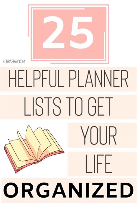 25 helpful lists for planners get organized with planner lists artofit