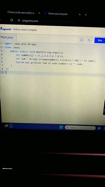 Print Sum Of Even Numbers In Arrays Using Java 8 Streams Youtube