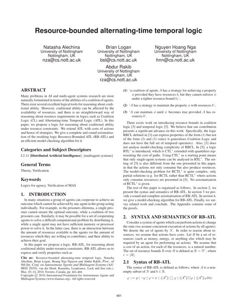 pdf resource bounded alternating time temporal logic
