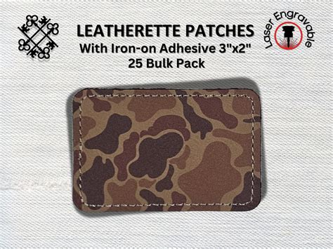 Leatherette Patches Dark Duck Camo Set Of 25 3x2 Rectangle Laserable