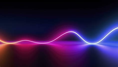 3d Rendering The Abstract Background Of Colorful Neon Wavy Lines