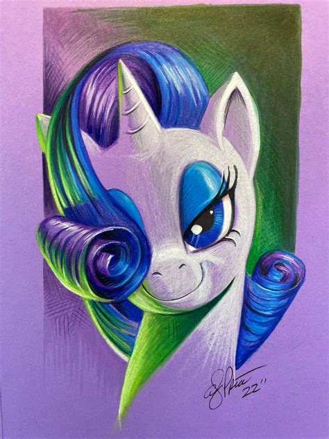 Safe Artist Andypriceart Rarity Pony Unicorn Female Mare Solo Traditional Art