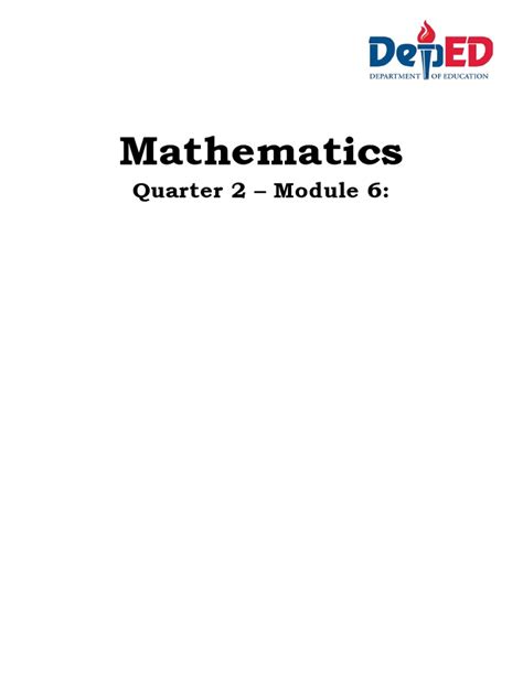 Mathematics Quarter 2 Module 6 Pdf Decimal Numbers