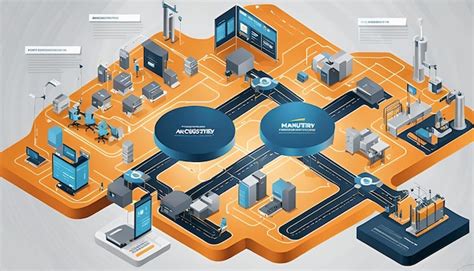 Smart Industry Manufacturing Isometric Flowchart Premium Ai Generated