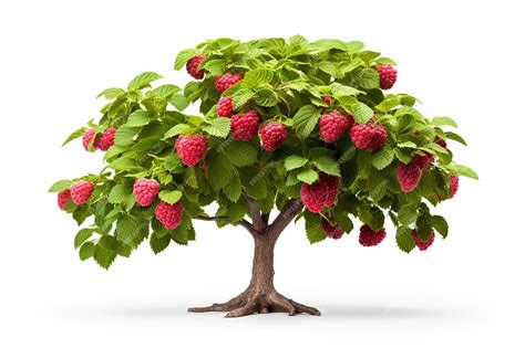 Premium Photo Raspberry Tree Isolated On White Background