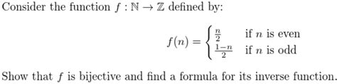 Solved Consider The Function F NZ Defined By F N N N Chegg