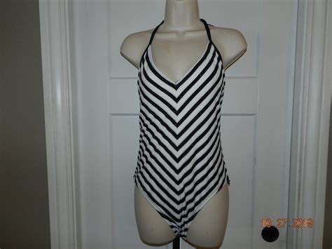 La Blanca One Piece Swimsuit Bathing Suit Striped Siz Gem