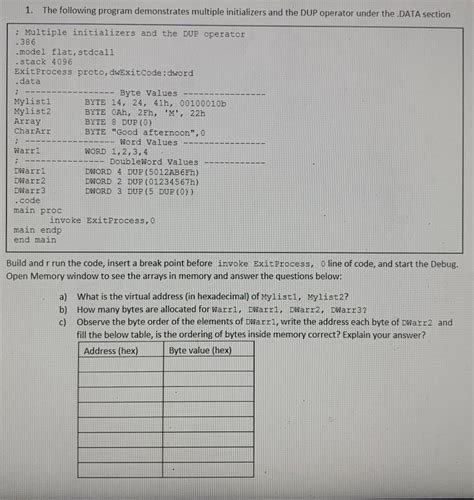 1 the following program demonstrates multiple