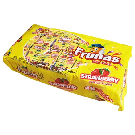 Alberts Frunas Fruit Chews Strawberry 48ct