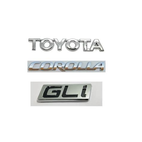 Toyota Corolla Pack Of 3 Logos Emblem Darazpk
