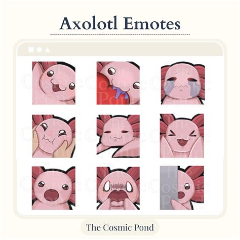 Axolotl Emote Pack Twitch And Discord Emotes Pack Cute Png Emojis For