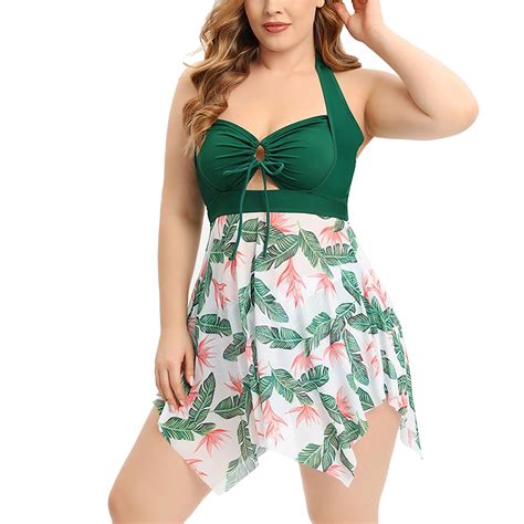 Simu Womens Bathing Suits 2 Piece Womens Large Size Swimsuit Split