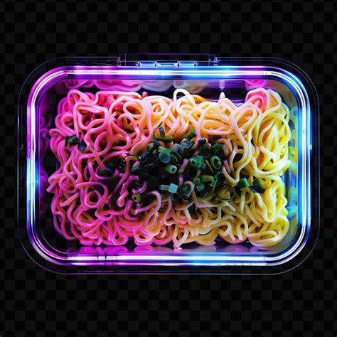 A Container Of Spaghetti With Beans And Peas In It Premium Ai