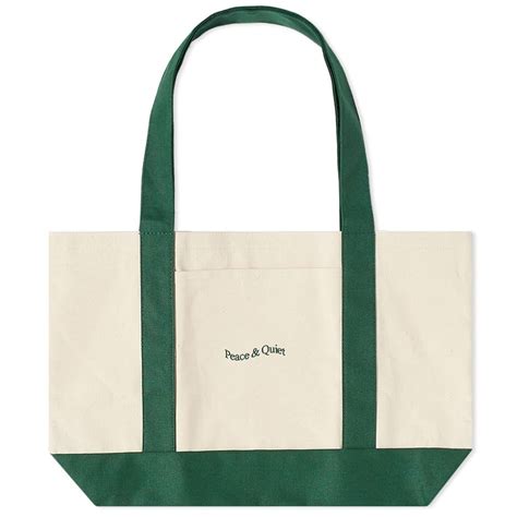 Museum Of Peace And Quiet Wordmark Tote In Forest Museum Of Peace And Quiet