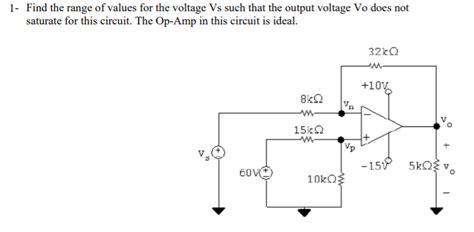 Solved Find The Range Of Values For The Voltage Vs Such Chegg