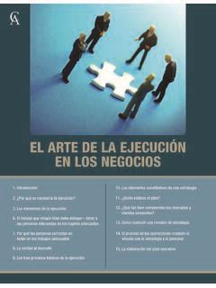 El Arte De La Ejecuci N En Los Negocios Portada El Arte De La