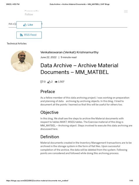 Data Archive Archive Material Documents Mm Matbel Sap Blogs