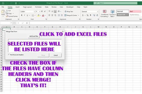 Merge Excel Files Macro Template Etsy