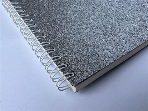 A5 Notebook Ivory Paper Silver Glitter Cover Papertisserie