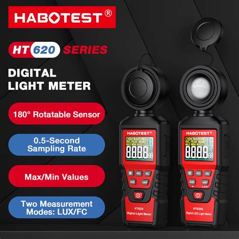 Habotest Ht Handheld Digital Illuminometer Lcd Backlight Lux Light Illuminance Meter Battery