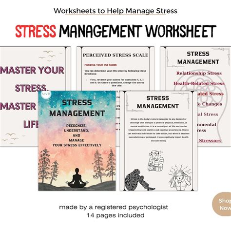 Stress Worksheet Etsy