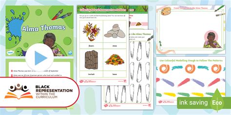 Usa Black History Month Eyfs Alma Thomas Pack Twinkl
