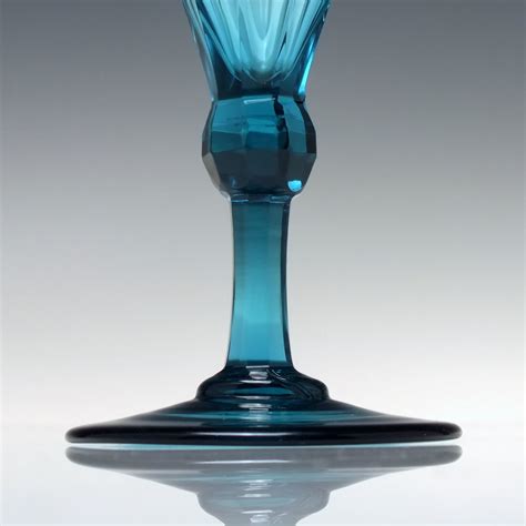 Six Georgian Regency Peacock Blue Wine Glasses C1820 Wine Glasses