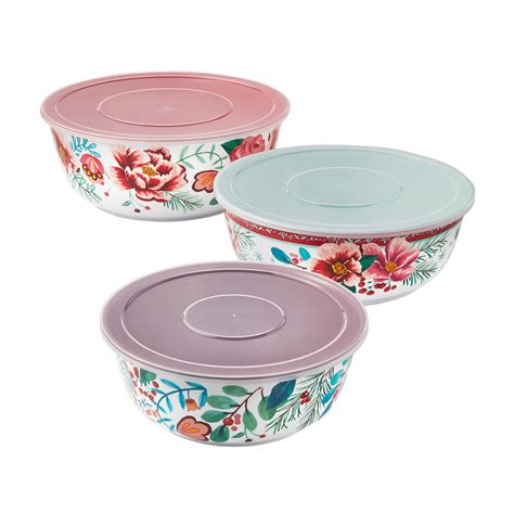 The Pioneer Woman Merry Meadow 6 Piece Melamine Serving Bowl Set With