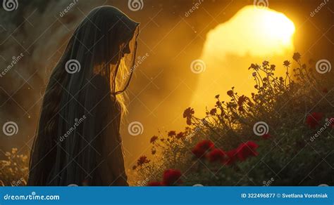 Mary Magdalene At The Cave Of The Resurrection Of Jesus Christ Stock