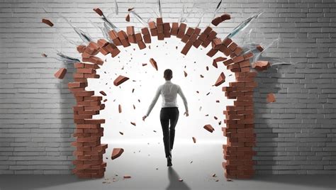 A Woman Walks Through A Brick Arch With A Brick Wall And A Brick Wall Behind Her Premium AI