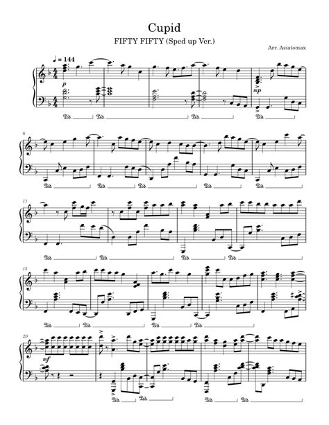 Fifty Fifty Cupid Sped Ver Sheet Music For Piano Solo