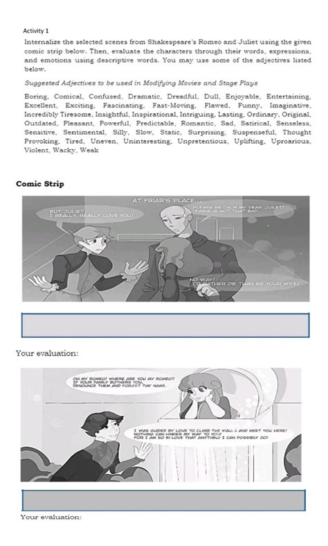 Activity Internalize The Selected Scenes Studyx