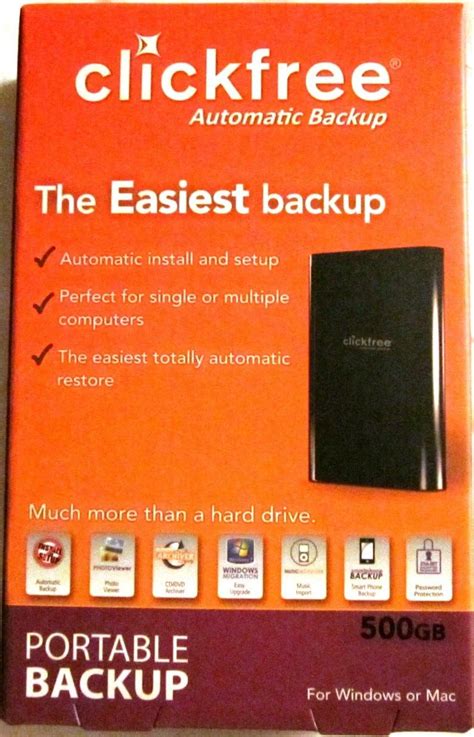 Clickfree Automatic Backup For Windows Or Mac Electronics