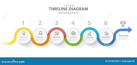 Infographic Steps Modern Timeline Diagram With Progress Circle Topics