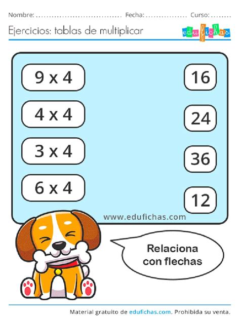 Ma0026 Tabla De 4 Edufichas 10 Pdf