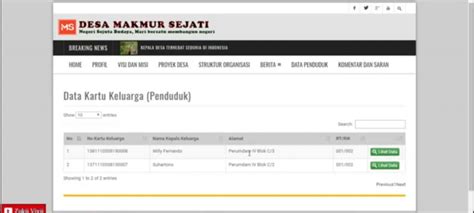 ssource code website portal berita desa responsive berbasis web php