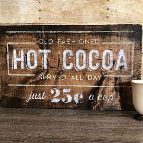 Hot Cocoa Wood Sign Etsy