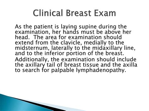 Ppt Clinical Breast Exam Powerpoint Presentation Free Download Id 3650811