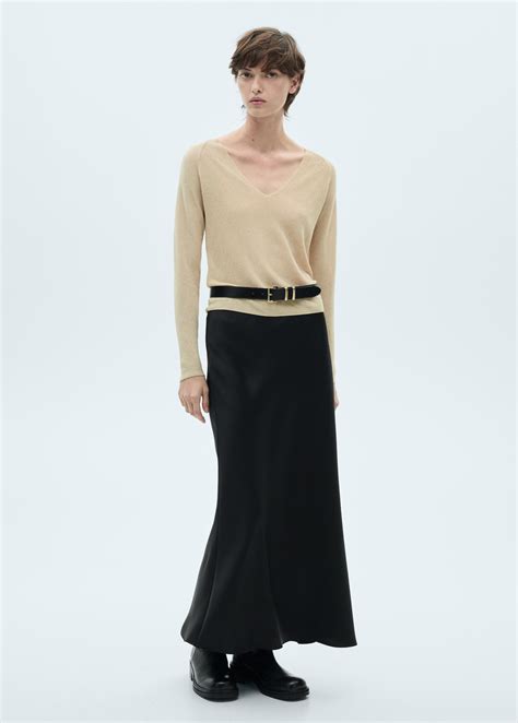 V Neck Lurex Sweater Women Mango United Kingdom