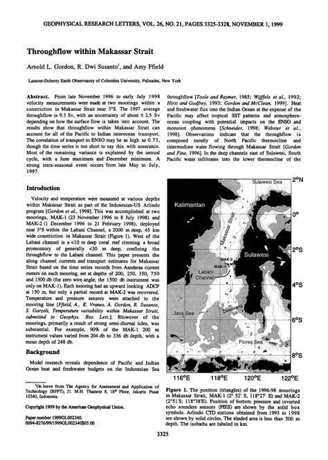Pdf Throughflow Within Makassar Strait