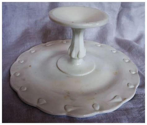Indiana Teardrop Milk Glass Pedestal Cake Stand Hoosier Collectibles