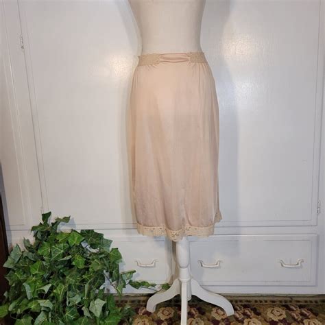 Vintage Beige Silk Half Slip Lace Womens Small Lingerie Silk Etsy