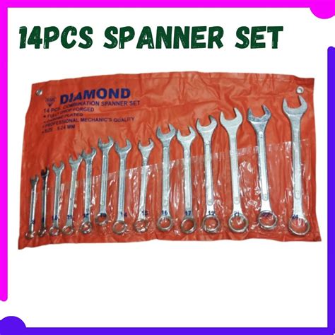14pcs Combination Spanner Wrench Tools Socket Set 8mm 24mm Gabungan Sepana Set Spanar Spana